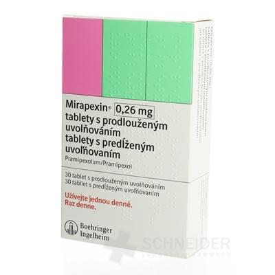 Mirapexin 0,26 mg tablety s predĺženým uvoľňovaním | Schneider lekáreň